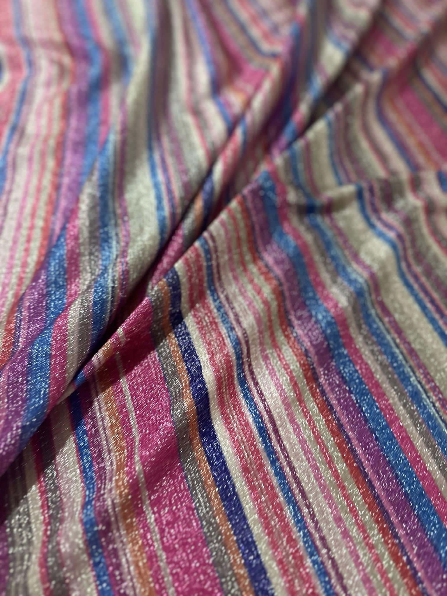 Lurex Striped Glitter Fabric